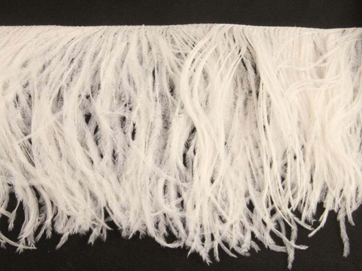 Extra Long 2 Ply Ivory Ostrich Fringe (1m)