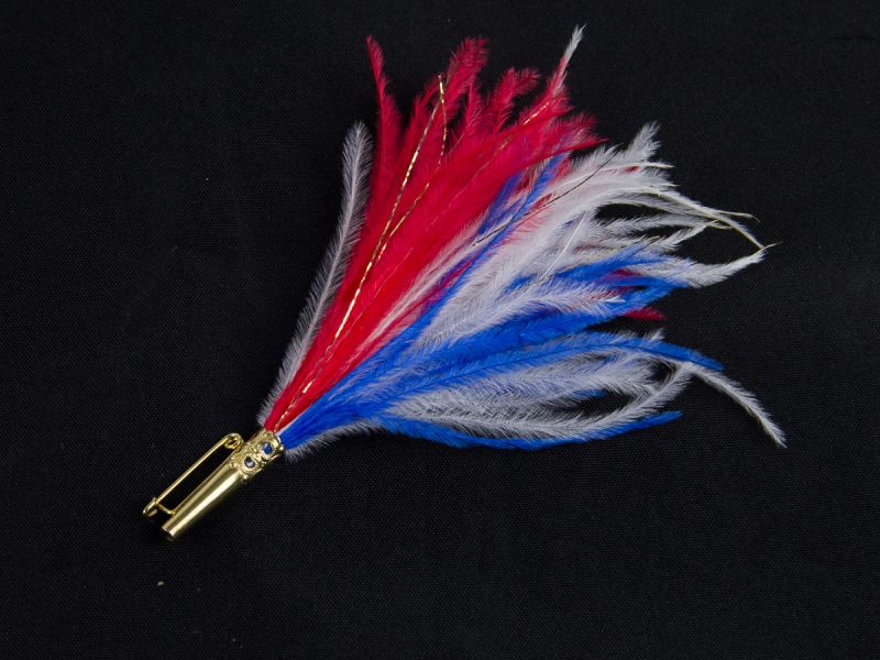 Ostrich Feather Coronation Brooch With Gold Lurex